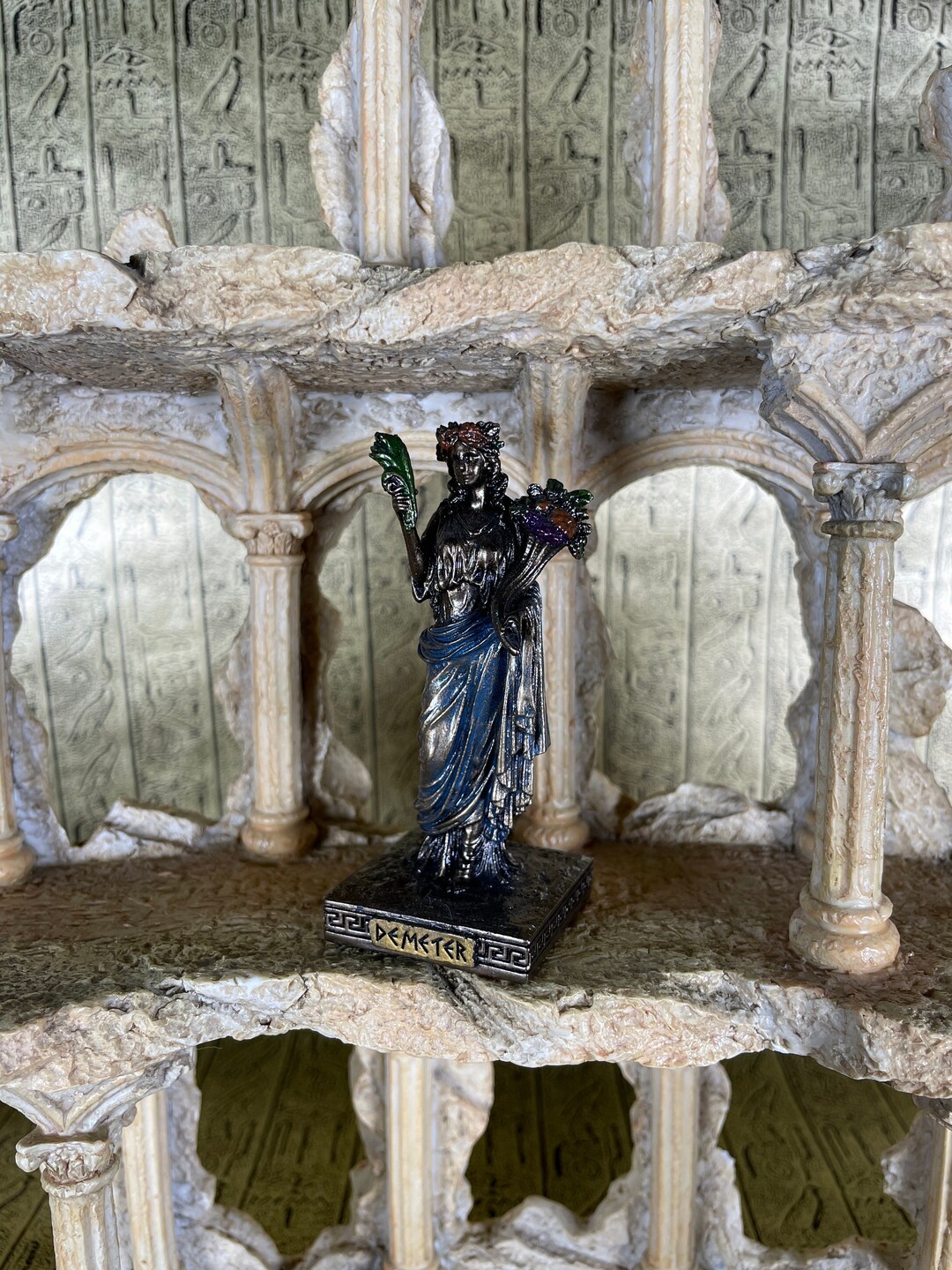 Vintage Demeter Mini Statue - Small Hand-painted Ancient Greek Goddess ...