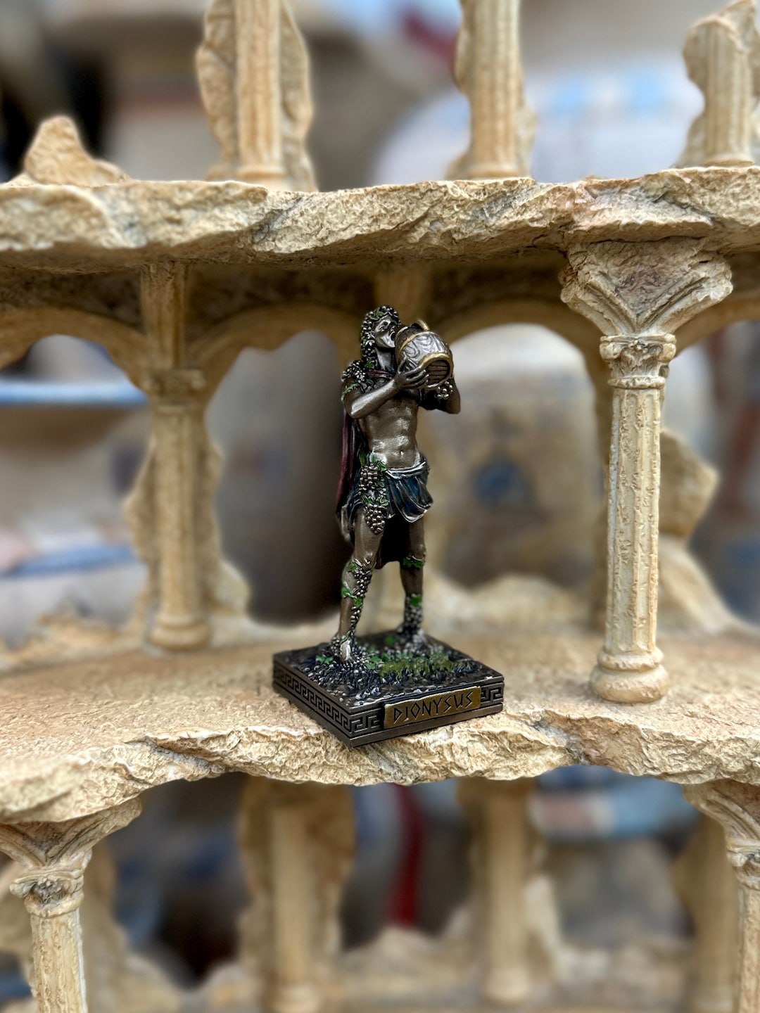 Vintage Dionysus Mini Statue - Small Hand-painted Ancient Greek God of ...