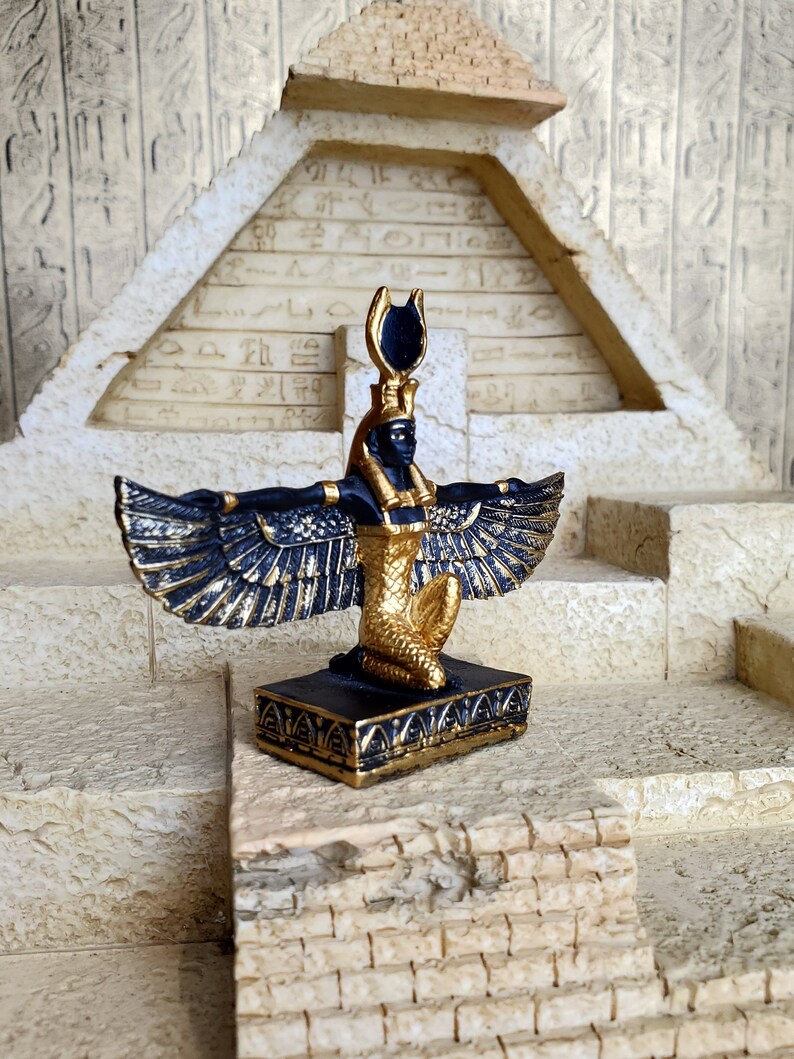 Vintage Isis Mini Statue Small Hand-Painted Ancient Egyptian | Etsy
