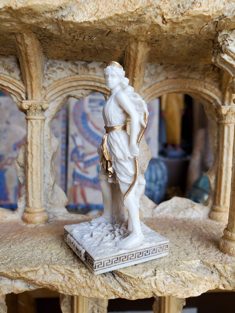 Vintage Artemis Mini Statue Small Hand-painted Ancient Greek | Etsy
