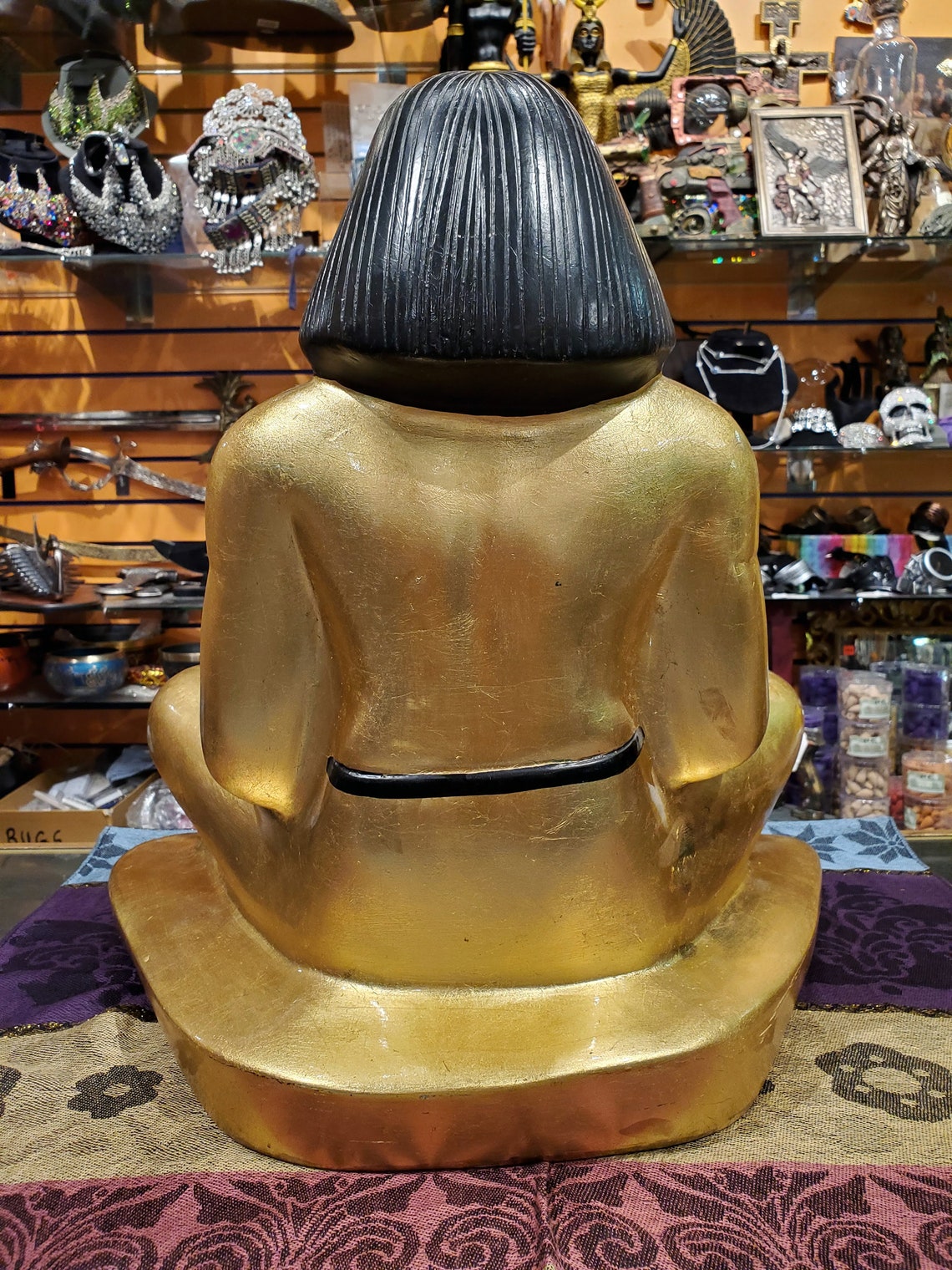 Vintage Gold Scribe Statue - Made in Egypt - Very Large Ancient ...