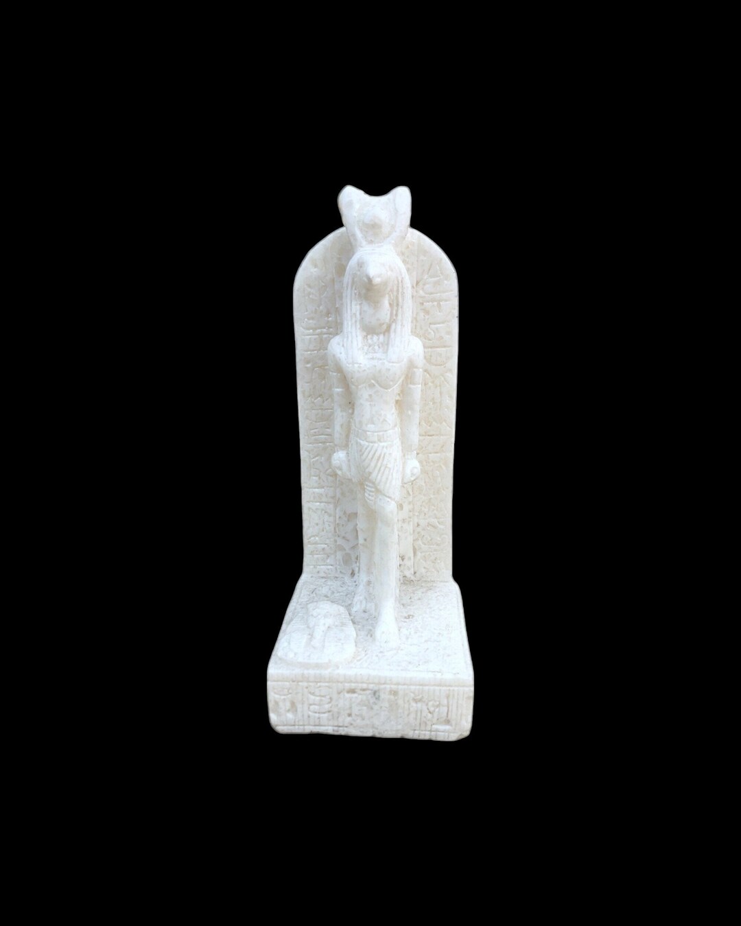 Thoth With Hieroglyphic Stela Alabaster Statue - Ancient Egyptian ...