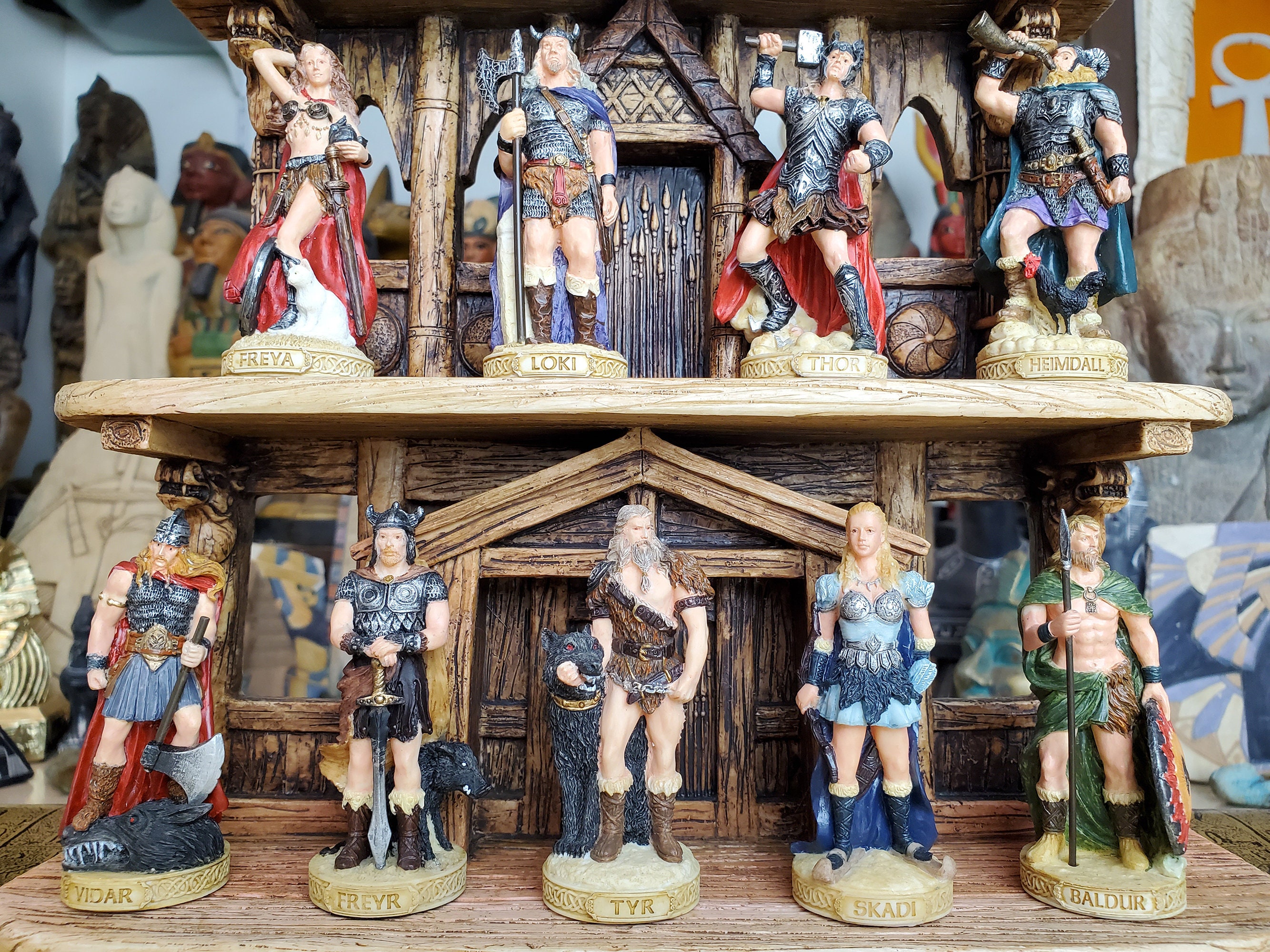 Vintage Norse God's & Goddess Mini Statues Set of 12 - Etsy