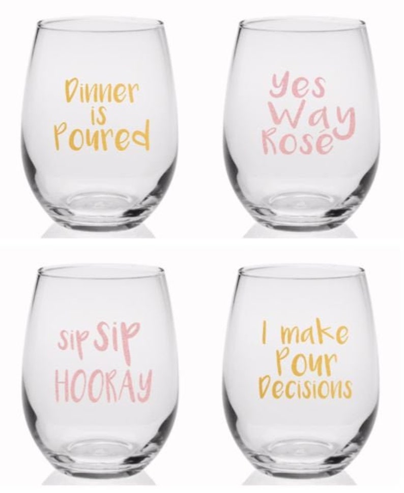 Wine Glass Decals Girls Weekend Wine Decal Vacation Wine - Etsy