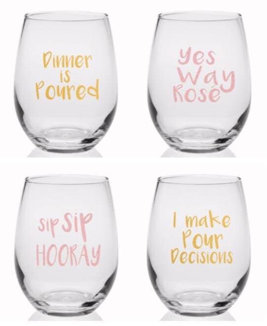 Wine Glass Decals girls weekend wine decal vacation wine | Etsy