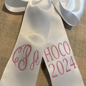 Personalized Monogram HOCO or Prom Bouquet Ribbon, Prom Flower Bow, Bow ...