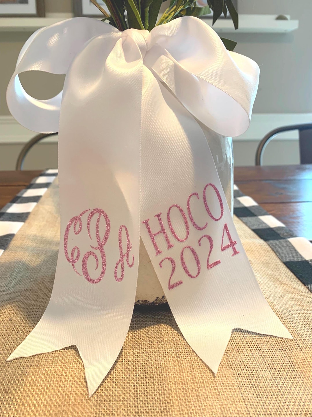 Personalized Monogram HOCO or Prom Bouquet Ribbon, Wedding Bouquet ...