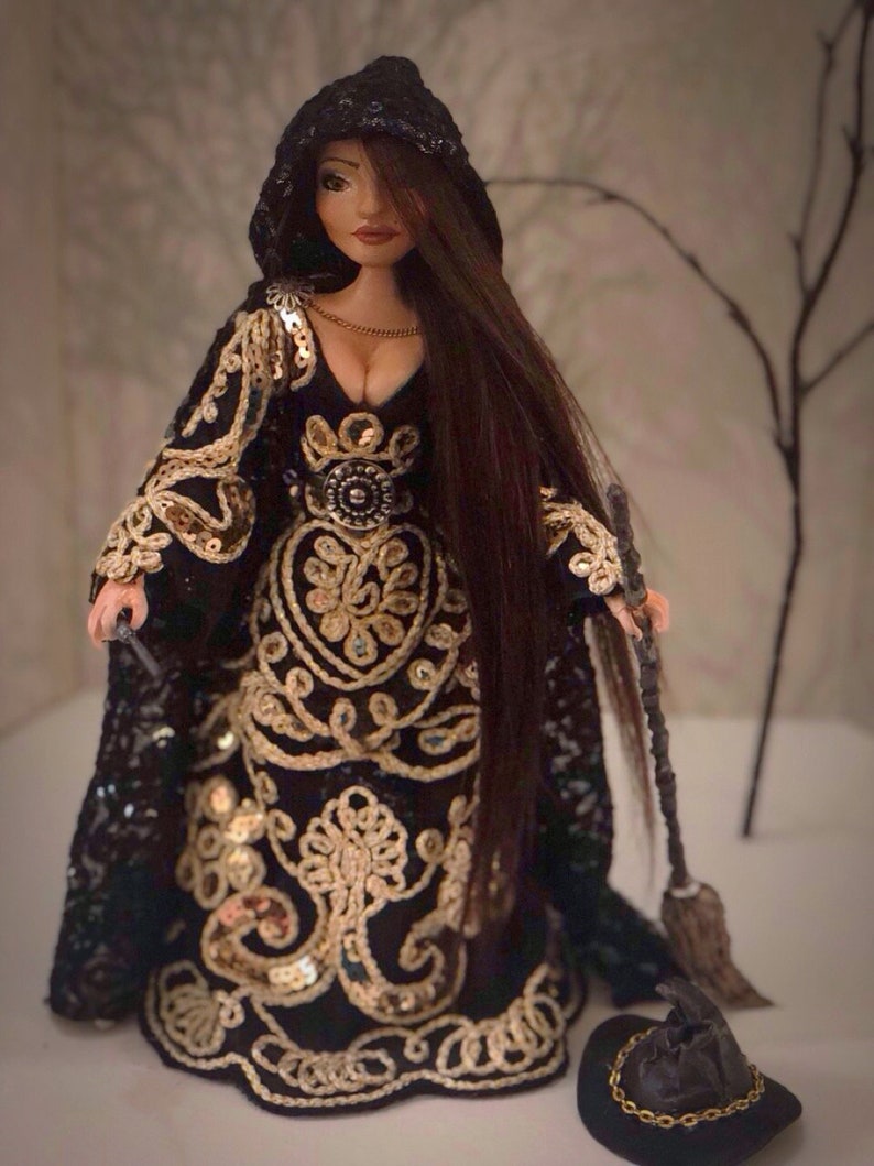 Large Poseable Hand Sculpted Full Body Polymer Clay Witch Doll With ...
