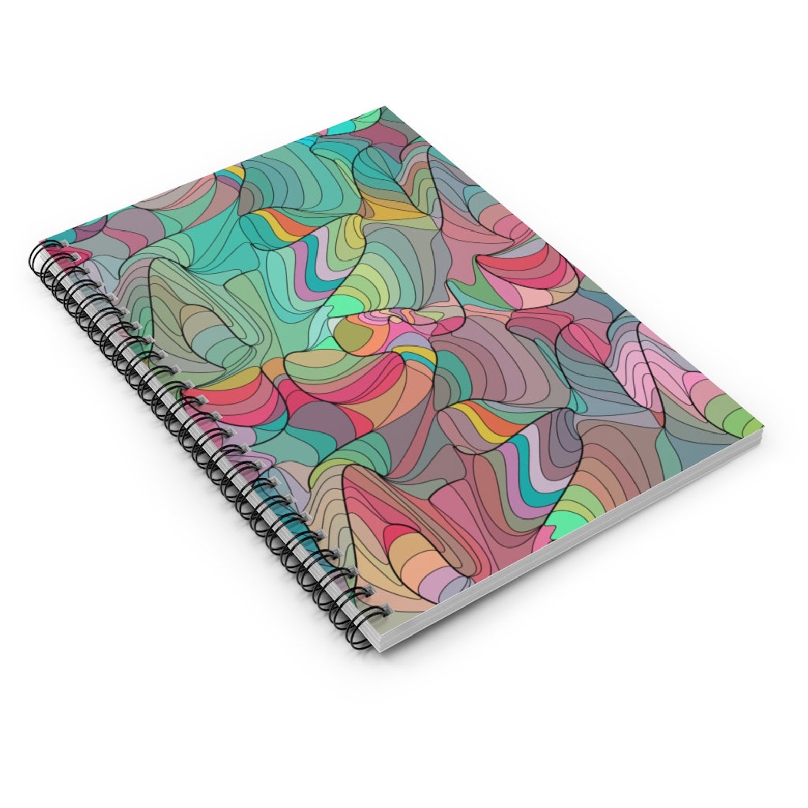 Geometric Shapes Spiral Notebook Ruled Line 118 Blank Pages - Etsy