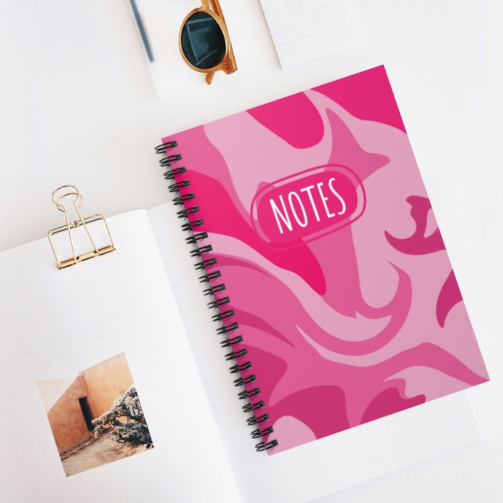 Pink Swirl Spiral Notebook Ruled Line 118 Blank Pages 5x7 - Etsy