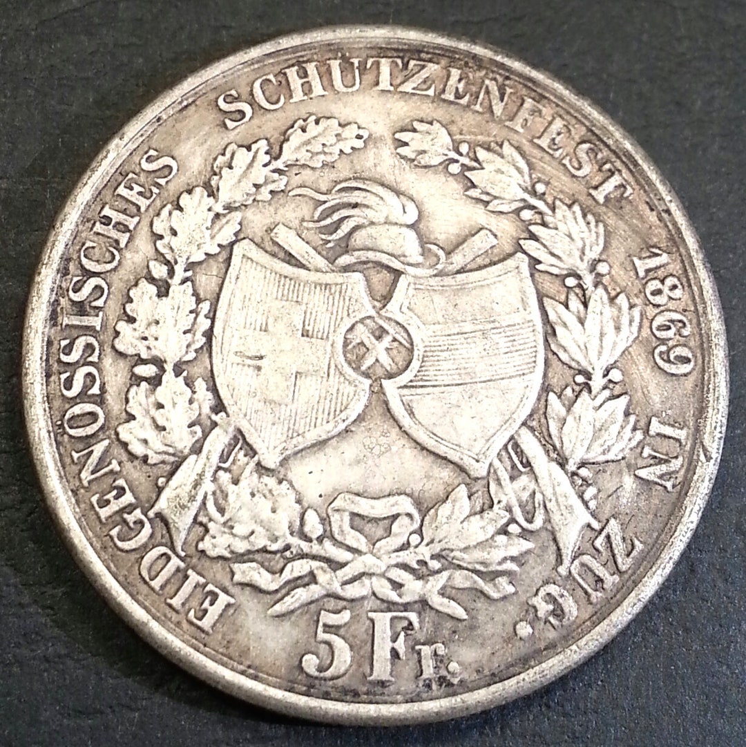 1869 Switzerland Rifles and Shields Swiss Cross - Warrior W/ Flag ...