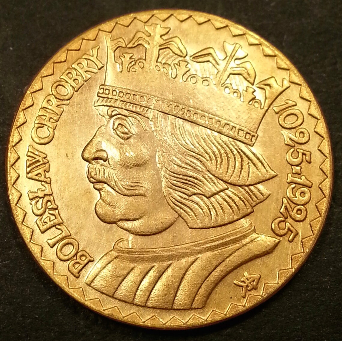 Polish Crown King Boleslaw the Brave & Eagle Poland Brass Medallion ...