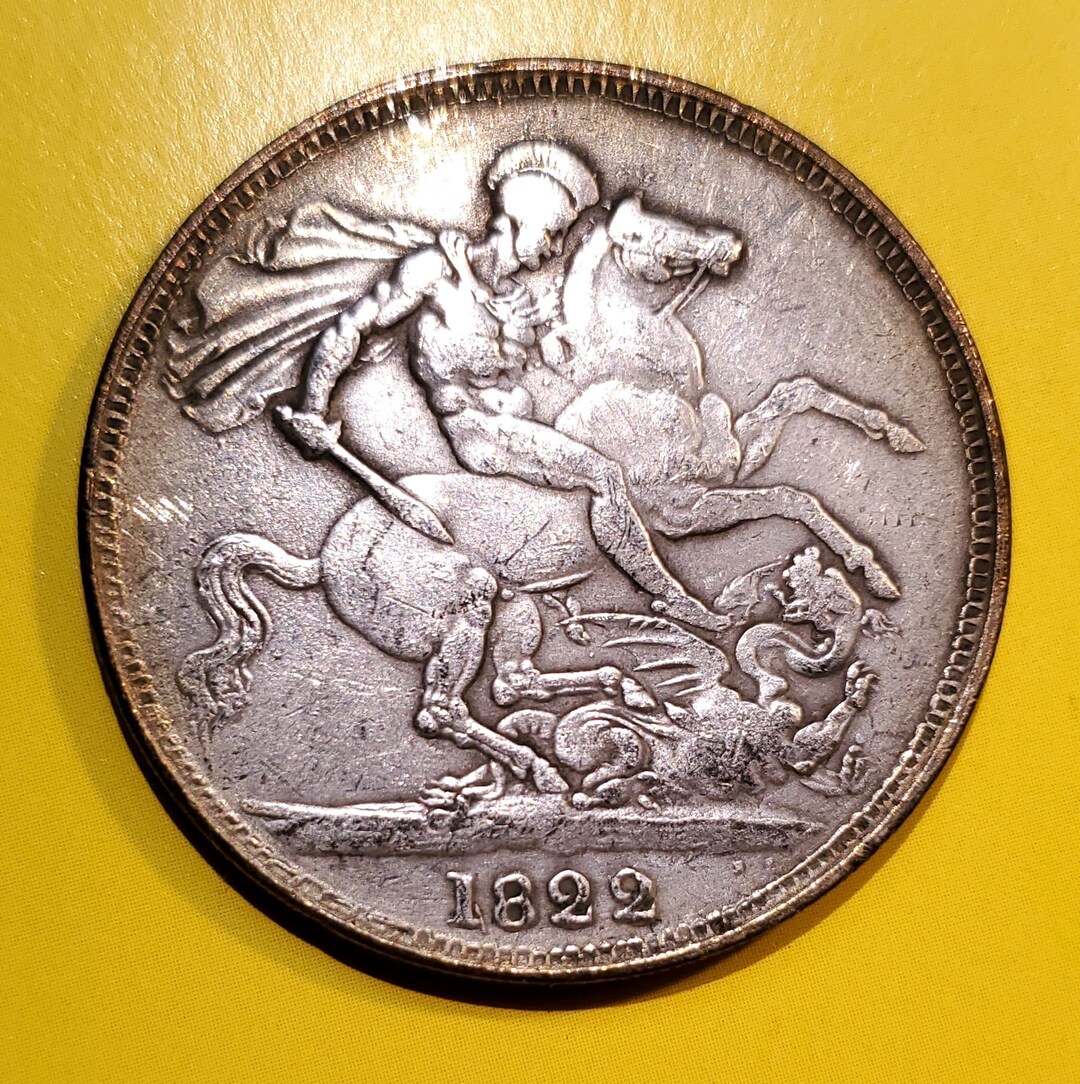 1822 Large Silver Tone Coin Token Medallion W/ English King George IV ...