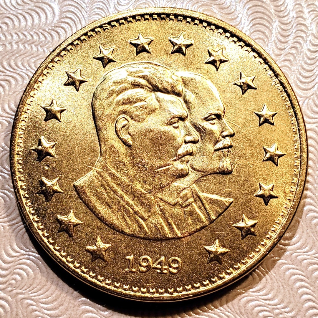 Stalin Lenin Soviet CCCP USSR Gold Tone Souvenir Token 31mm - Etsy
