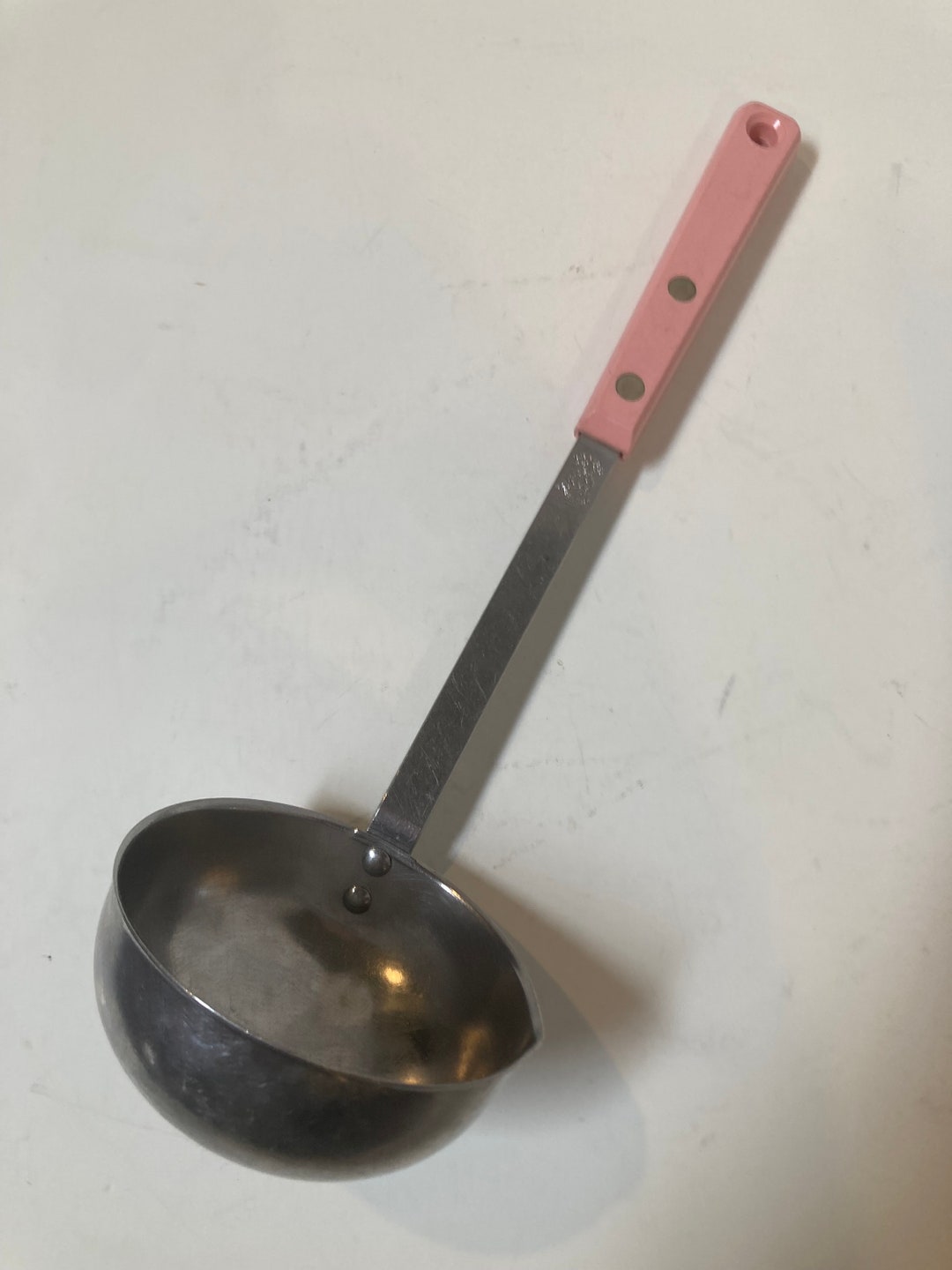 MCM Ecko Forge 11" Stainless Steel Pink Handle Soup Ladle USA Kitchen - Etsy