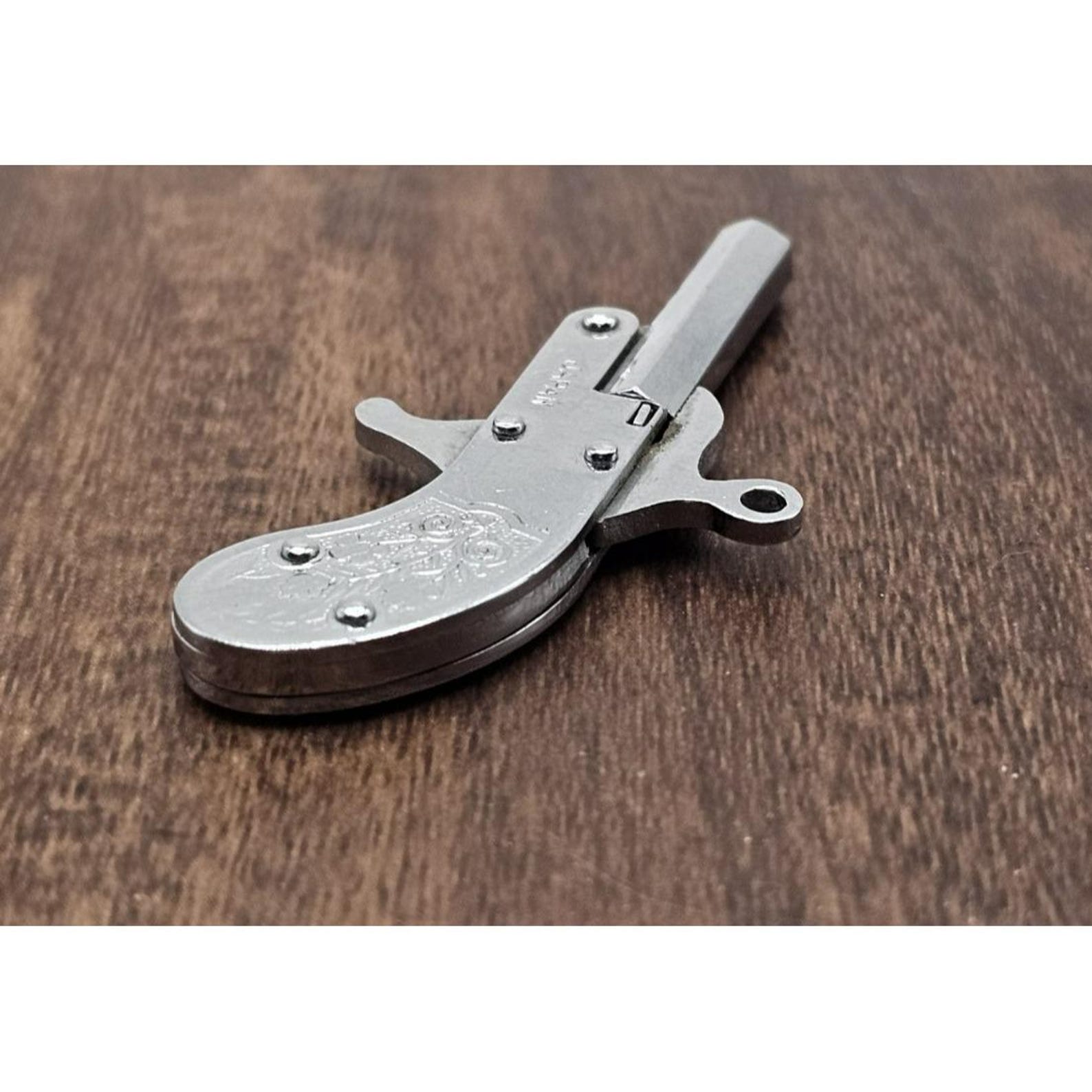 VINTAGE PISTOL CHARM Miniature 2mm Berloque Pinfire Toy Pistol Japan ...