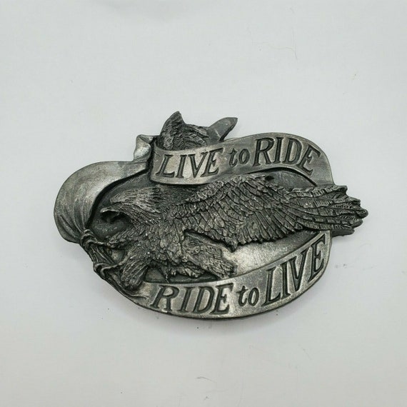 VINTAGE LIVE TO Ride Ride To Live Eagle in Flight Bel… - Gem