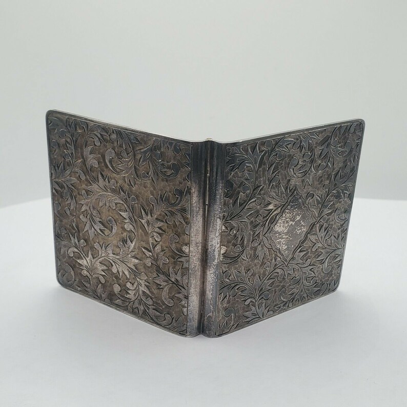 VINTAGE STERLING SILVER Powder Compact Hand Engraved Make up | Etsy