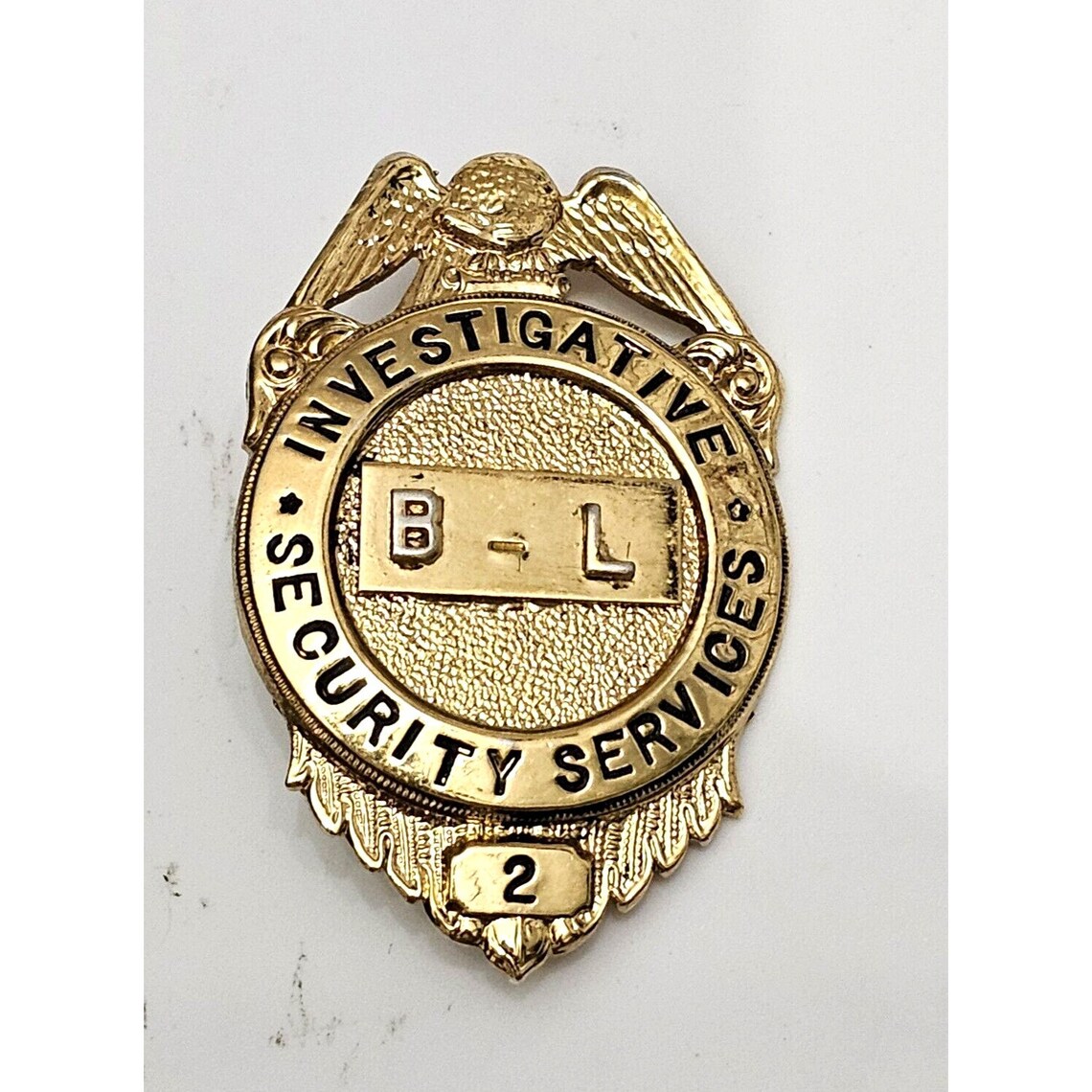 ANTIQUE INVESTIGATIVE SECURITY Services Badge B-L #2 Collectible ...