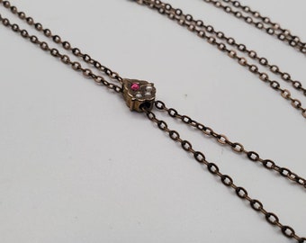 Vintage Victorian Slide Chain Necklace Antique Gold Filled Turquoise ...
