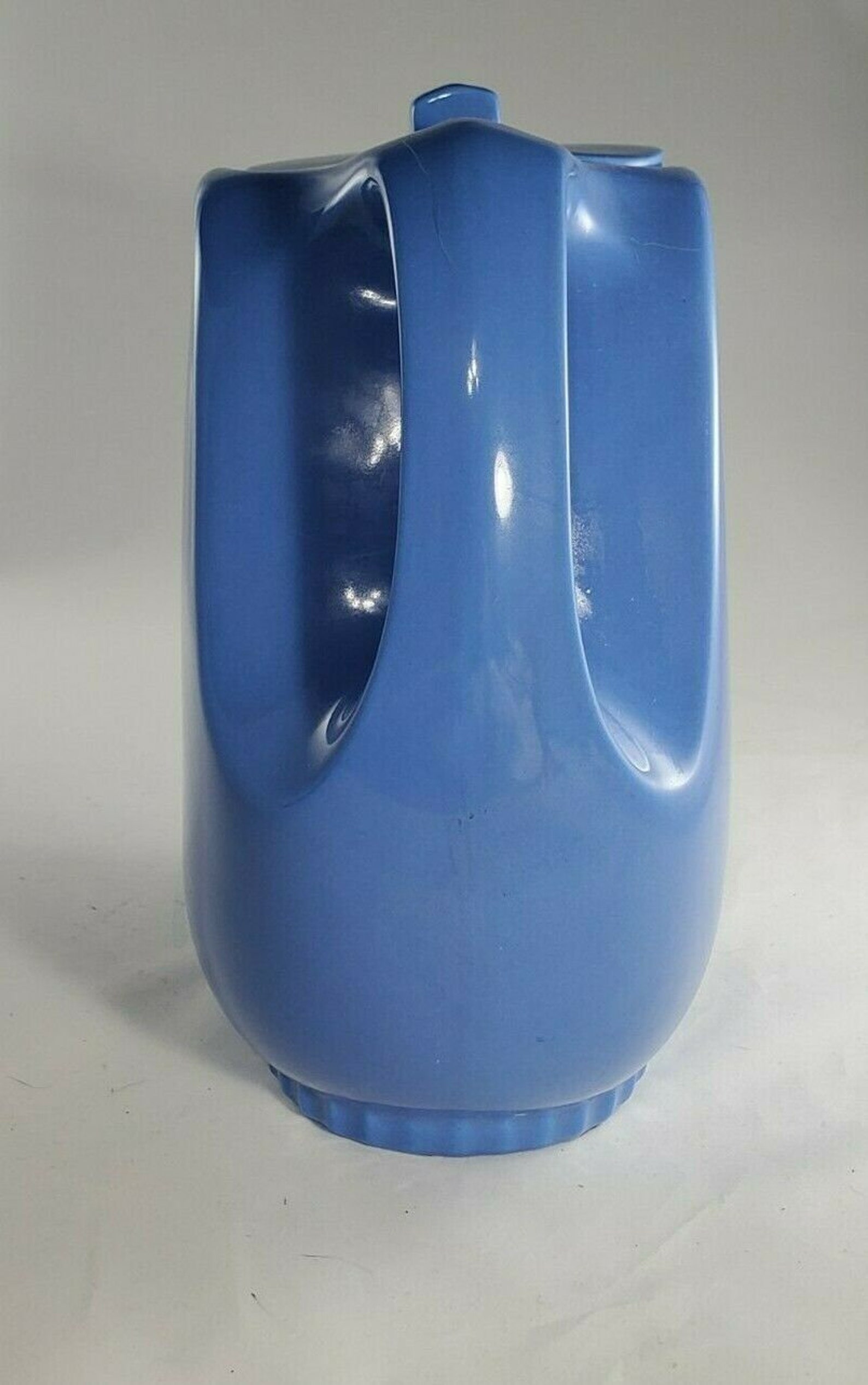 VINTAGE HALL WATER Pitcher Periwinkle Blue Large Refrigerator Carafe ...