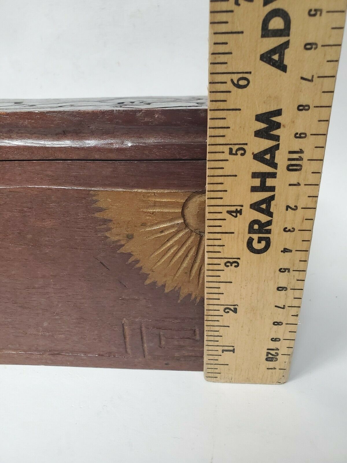 VINTAGE HAND CARVED Wooden Box Hinged Lid Large Antique - Etsy