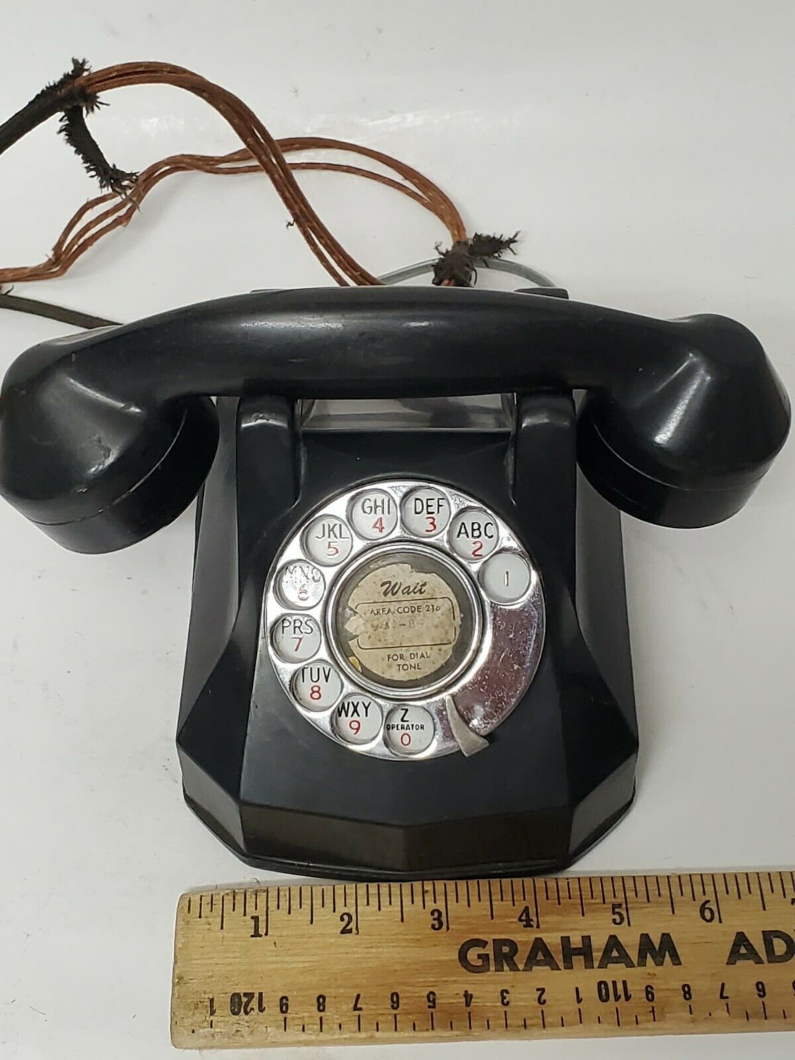 VINTAGE TELEPHONE MONOPHONE Automatic Electric Rotary Telephone Black ...
