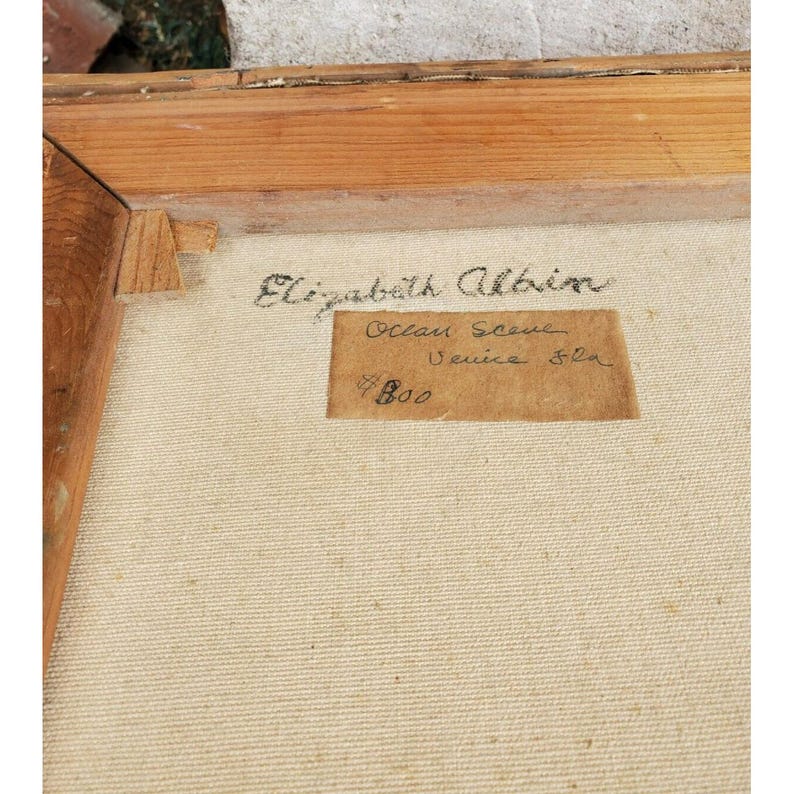 VINTAGE OIL PAINTING Ocean Scene Seascape by Elizabeth Albin Artist ...