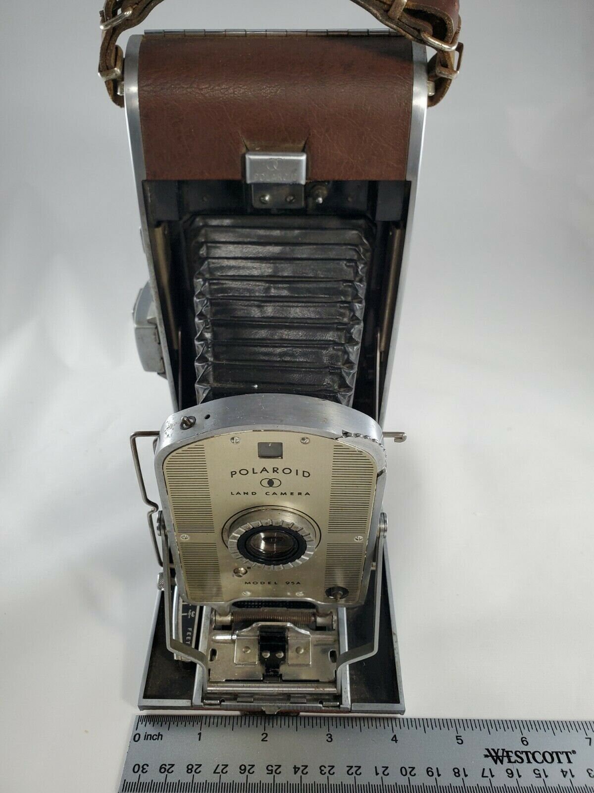 VINTAGE POLAROID LAND Camera Model 95A Flash Chrome Leather - Etsy