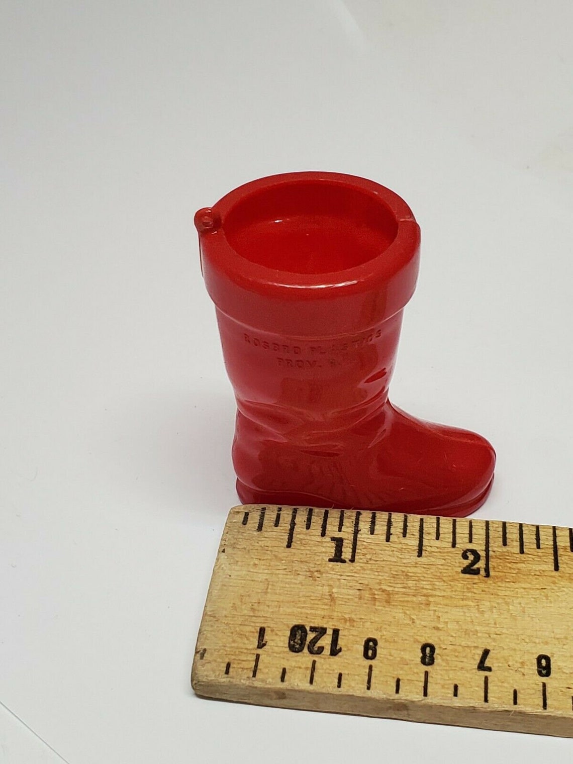 VINTAGE SANTA BOOT Ornament Signed Rosbros Plastics Prov R.I. - Etsy