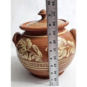 VINTAGE GREENFIELD VILLAGE Pottery Redware Ryan Forrey Canister With ...