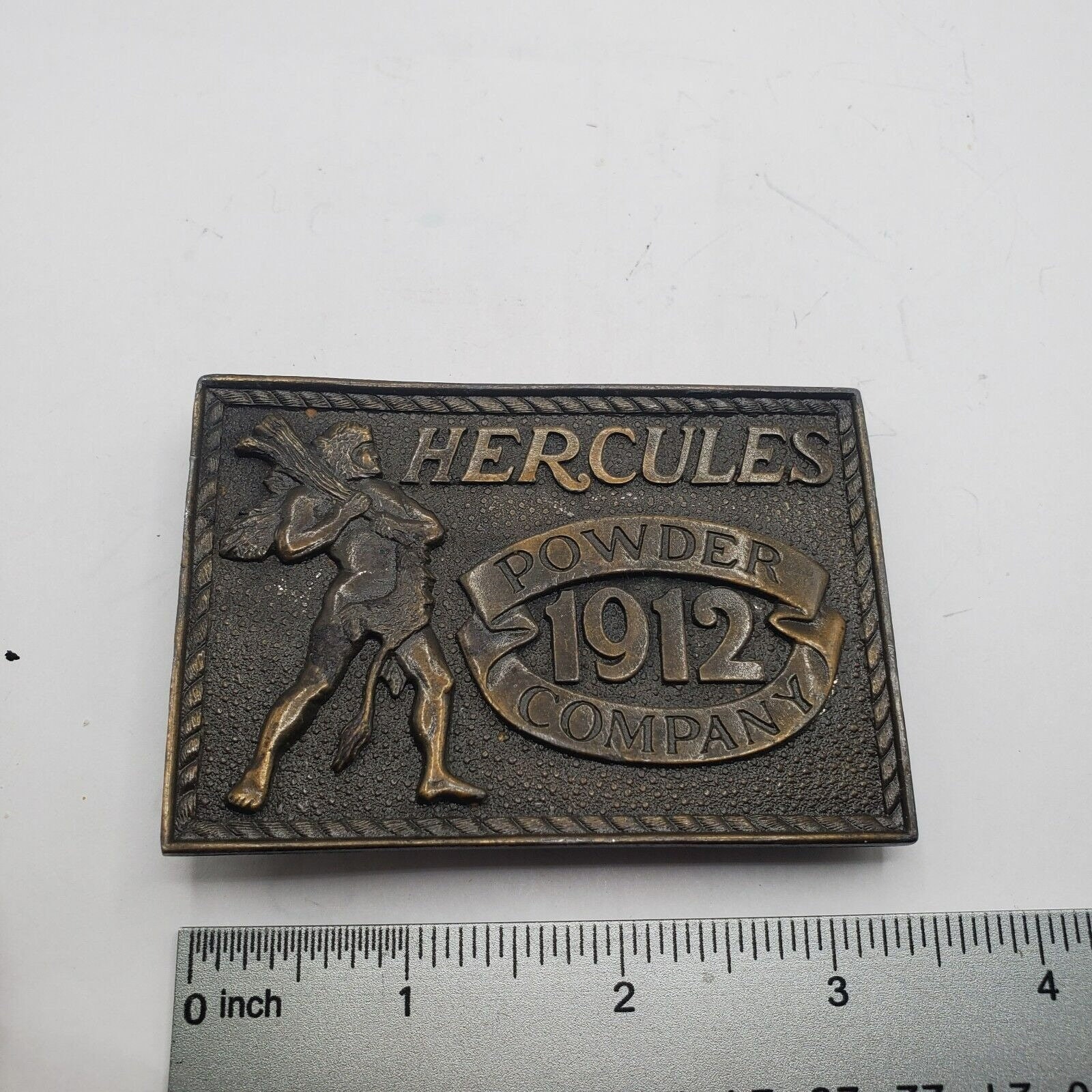 VINTAGE HERCULES POWDER Company 1912 Belt Buckle Signed Collectible Men ...