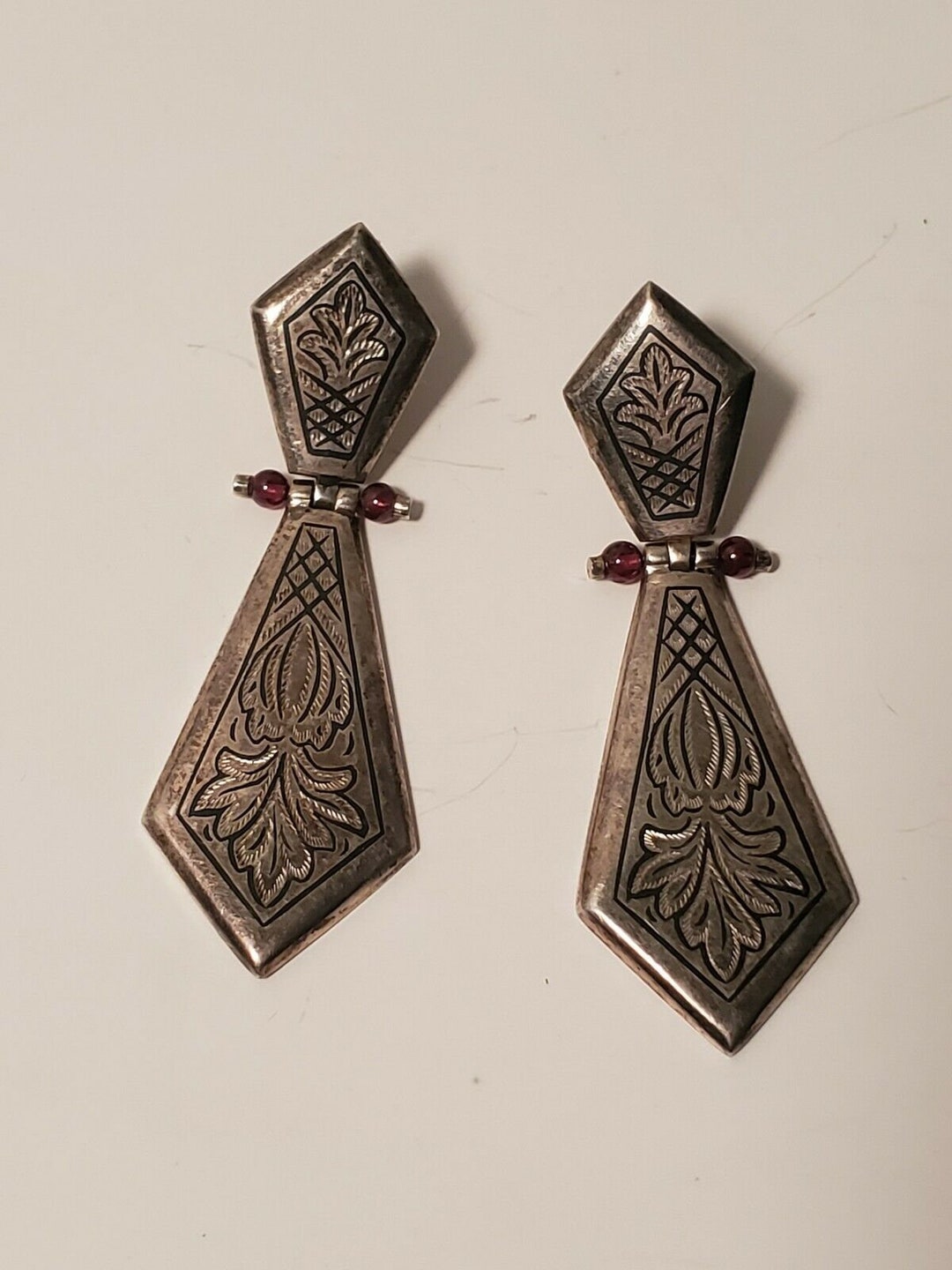 VINTAGE STERLING SILVER Earrings Marked 925 Antique Estate Jewelry - Etsy