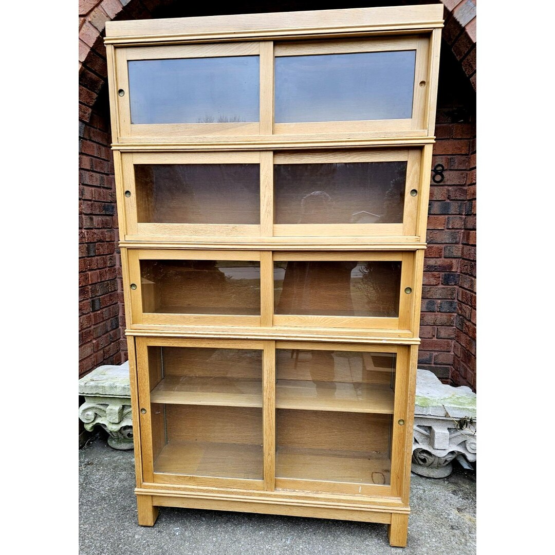 VINTAGE OAK STACKABLE Bookcase Arts & Crafts Danner Style Bookshelf ...