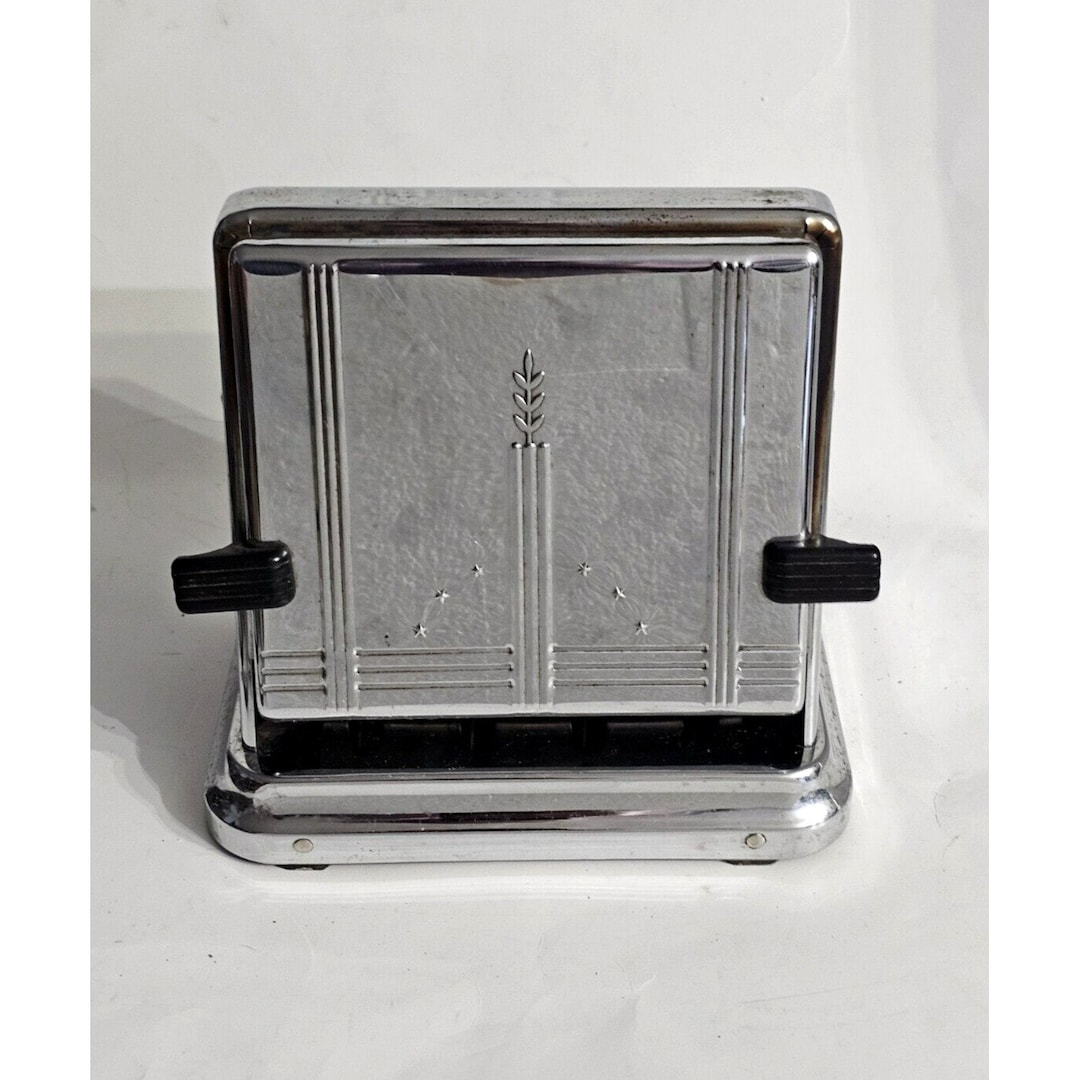 ART DECO CHROME General Electric Toaster 2 Sided Flip Down Collectible ...