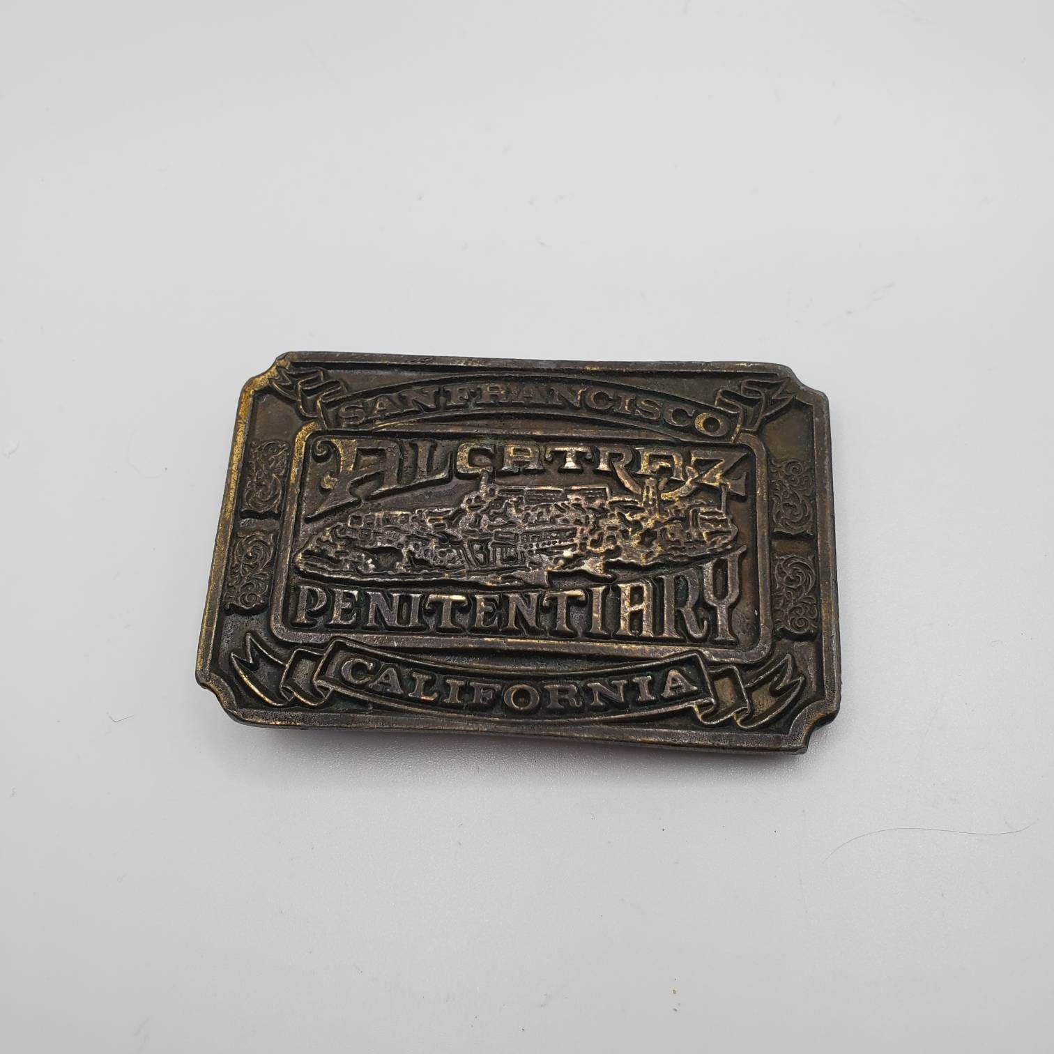 VINTAGE ALCATRAZ PENITENTIARY Belt Buckle Solid Brass San Francisco ...
