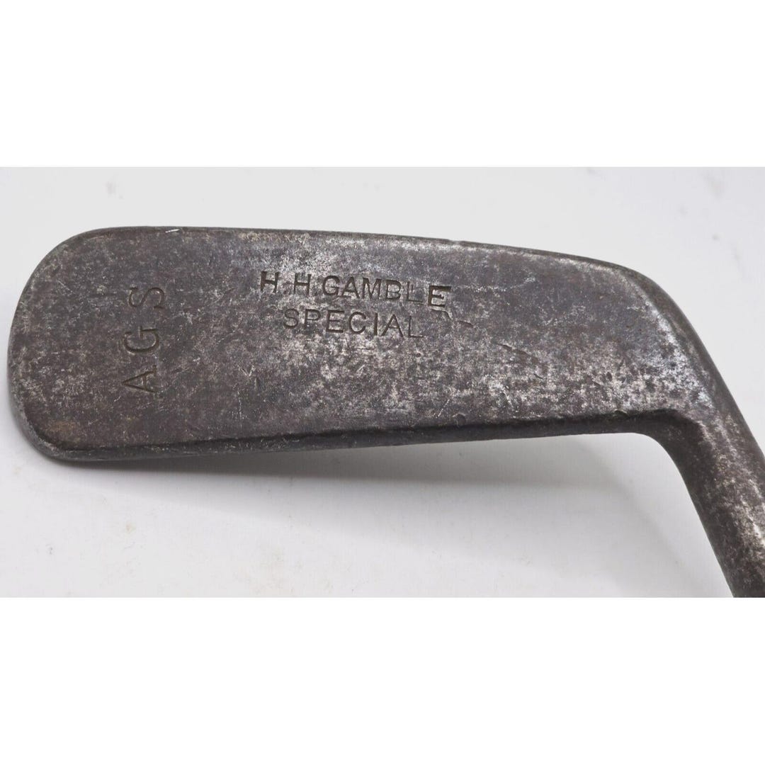 RARE ANTIQUE H. H. GAMBLE Special A.G.S Putter Golf Club Hickory Wood ...