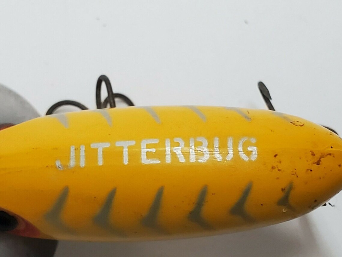 VINTAGE JITTERBUG YELLOW Fishing Lure by Fred Arbogast Akron | Etsy
