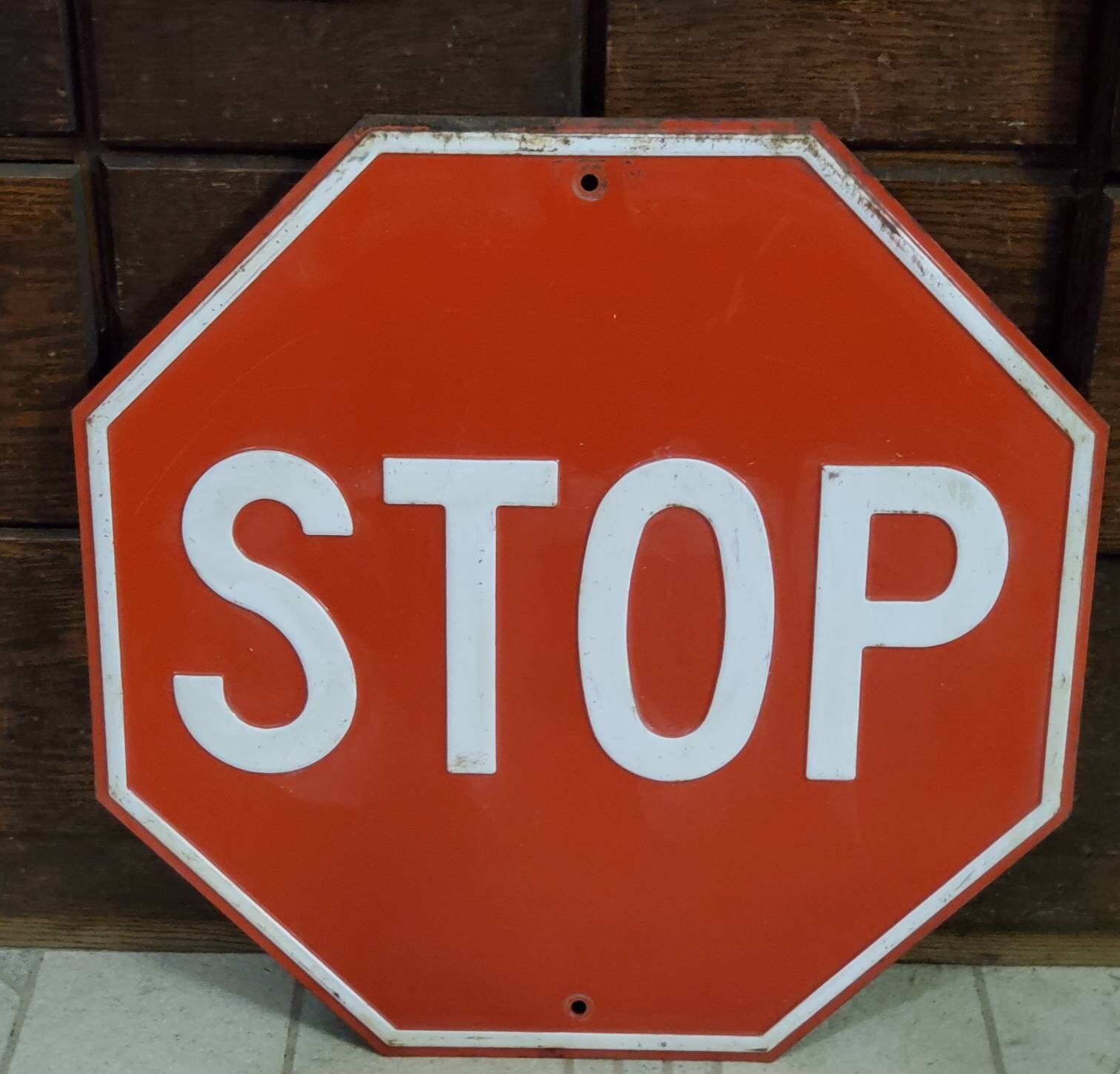 VINTAGE STOP SIGN Embossed Letters Collectible Transportation | Etsy
