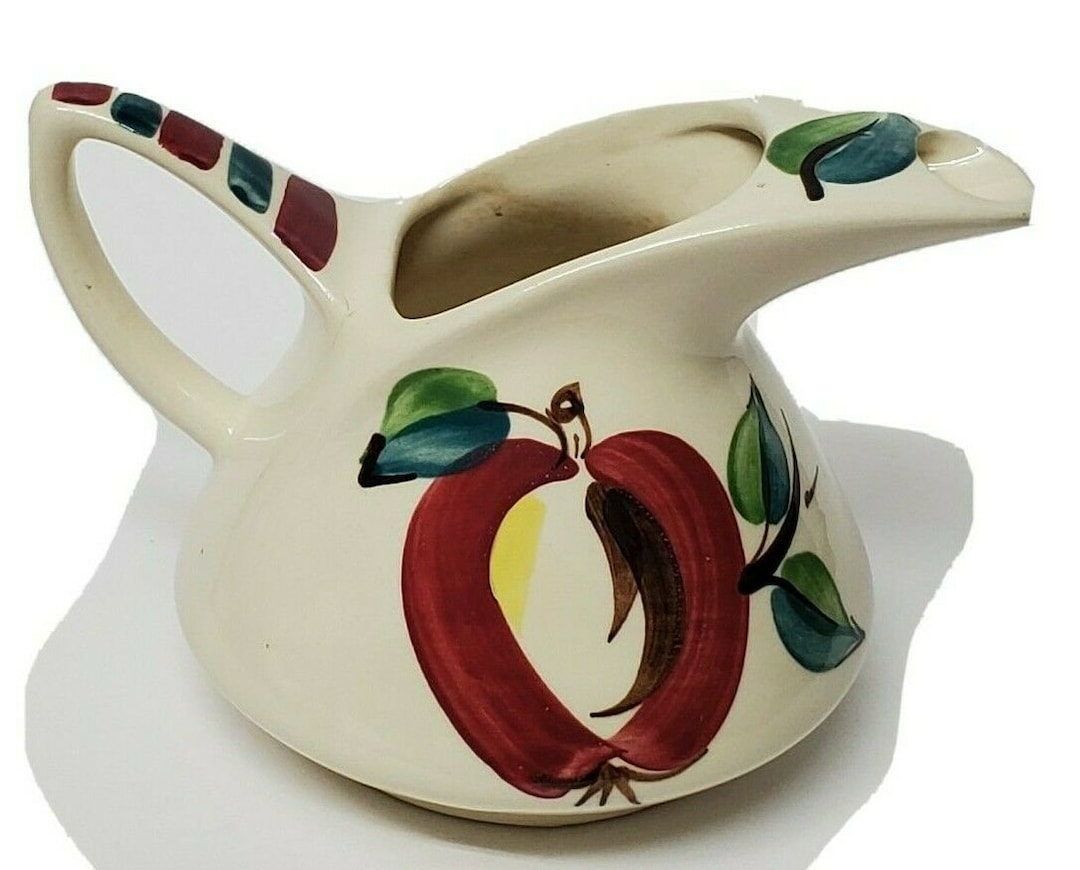 VINTAGE PURINTON SLIP Ware Pottery Pitcher Apple Design Antique ...