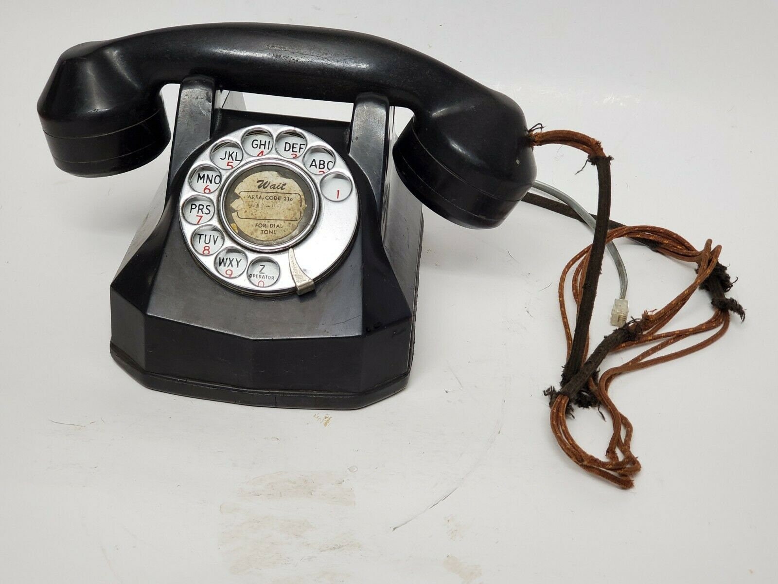 VINTAGE TELEPHONE MONOPHONE Automatic Electric Rotary Telephone Black ...