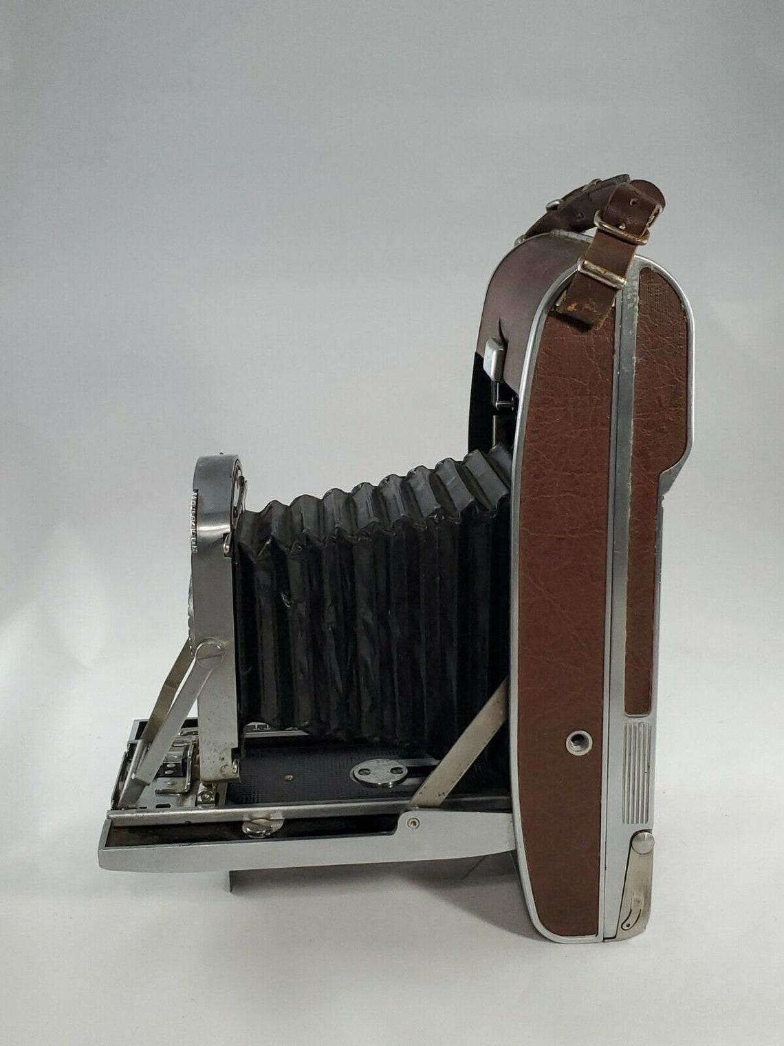 VINTAGE POLAROID LAND Camera Model 95A Flash Chrome Leather - Etsy