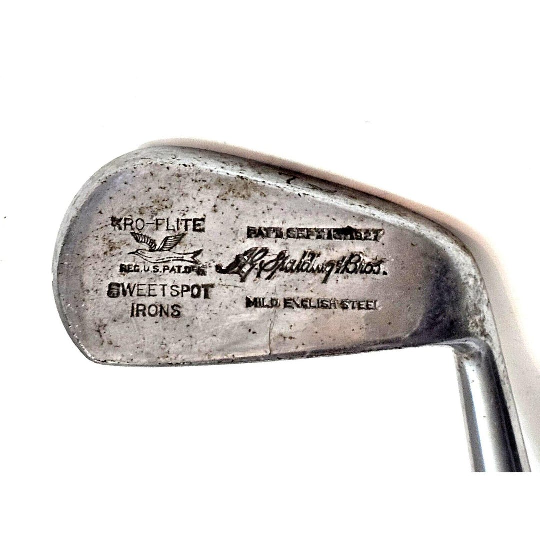 ANTIQUE GOLF CLUB Putter A. G. Spalding Bros 1927 Sweet Spot Irons ...
