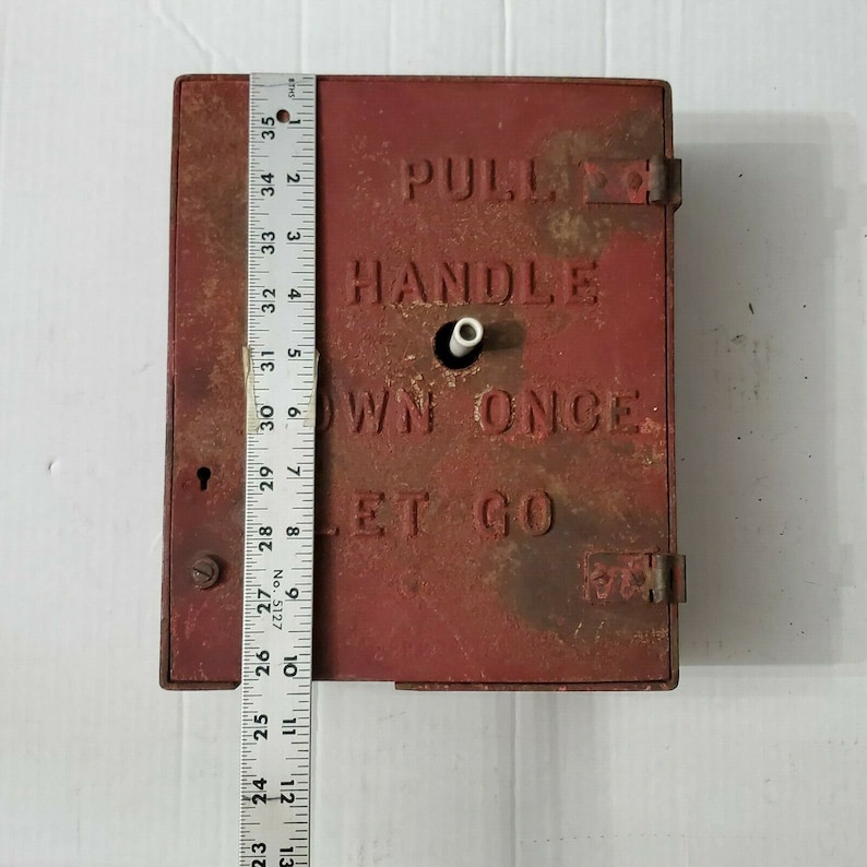 RARE VINTAGE TELEGRAPH Fire Call Box Cast Iron Red Fire Alarm Box ...