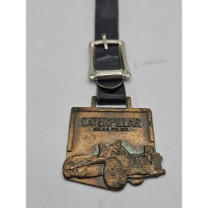 ANTIQUE CATERPILLAR POCKET Watch Fob C.A.T. Keychain Earthmoving ...