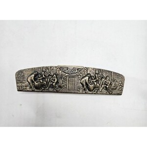 VINTAGE COMB & CASE Embossed Silver Plat Faux Tortoise Shell Comb ...