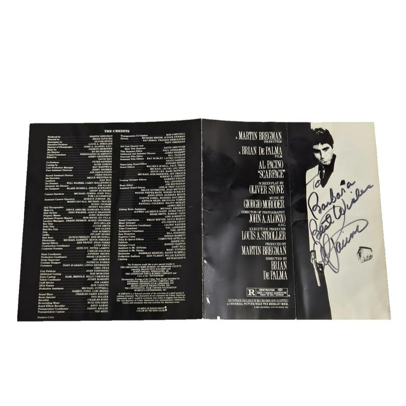 AL PACINO SCARFACE Autograph Hand Signed Personalized Movie Program ...