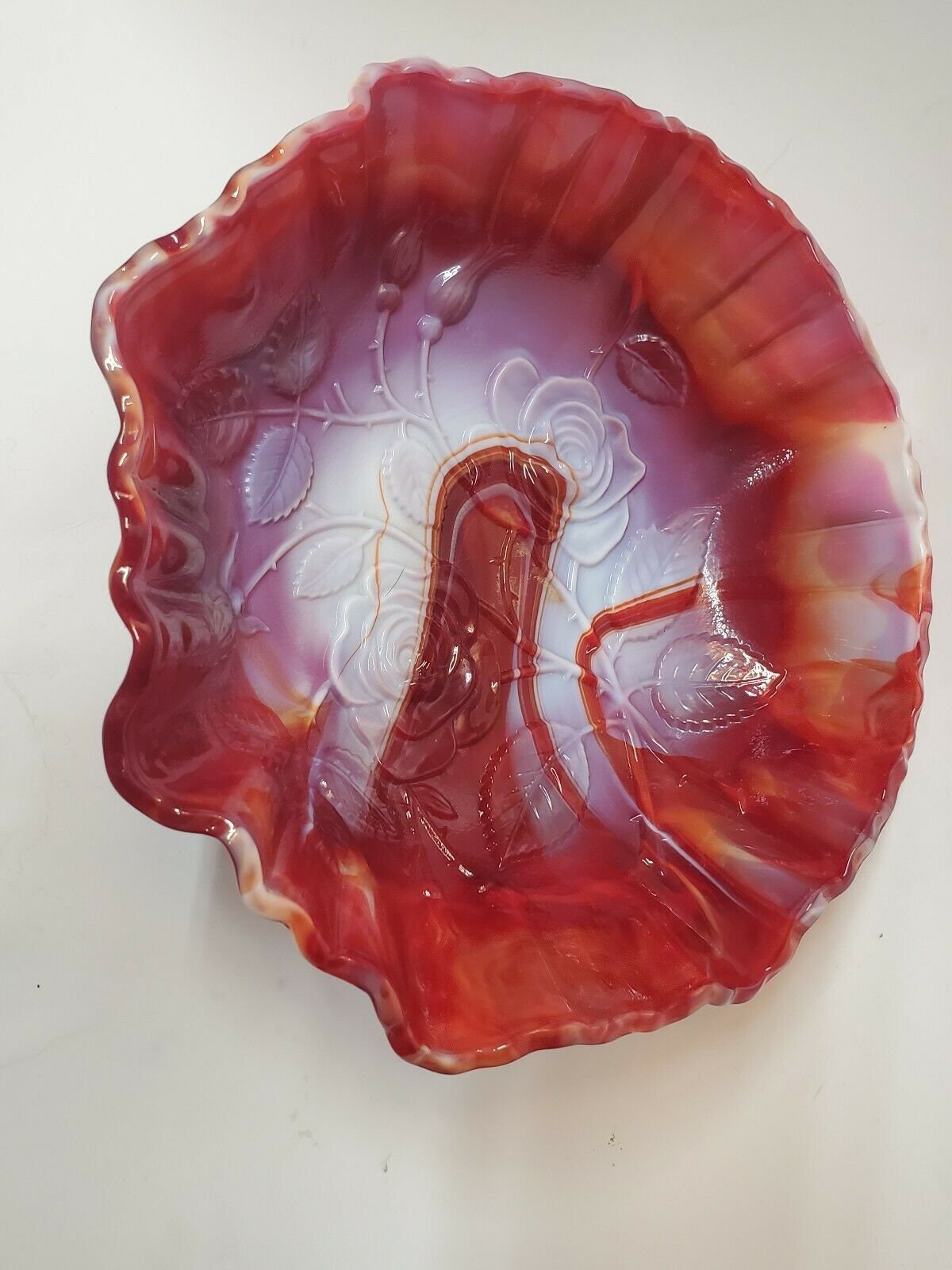 VINTAGE IMPERIAL GLASS Bowl Red Slag Glass Footed Candy Dish | Etsy