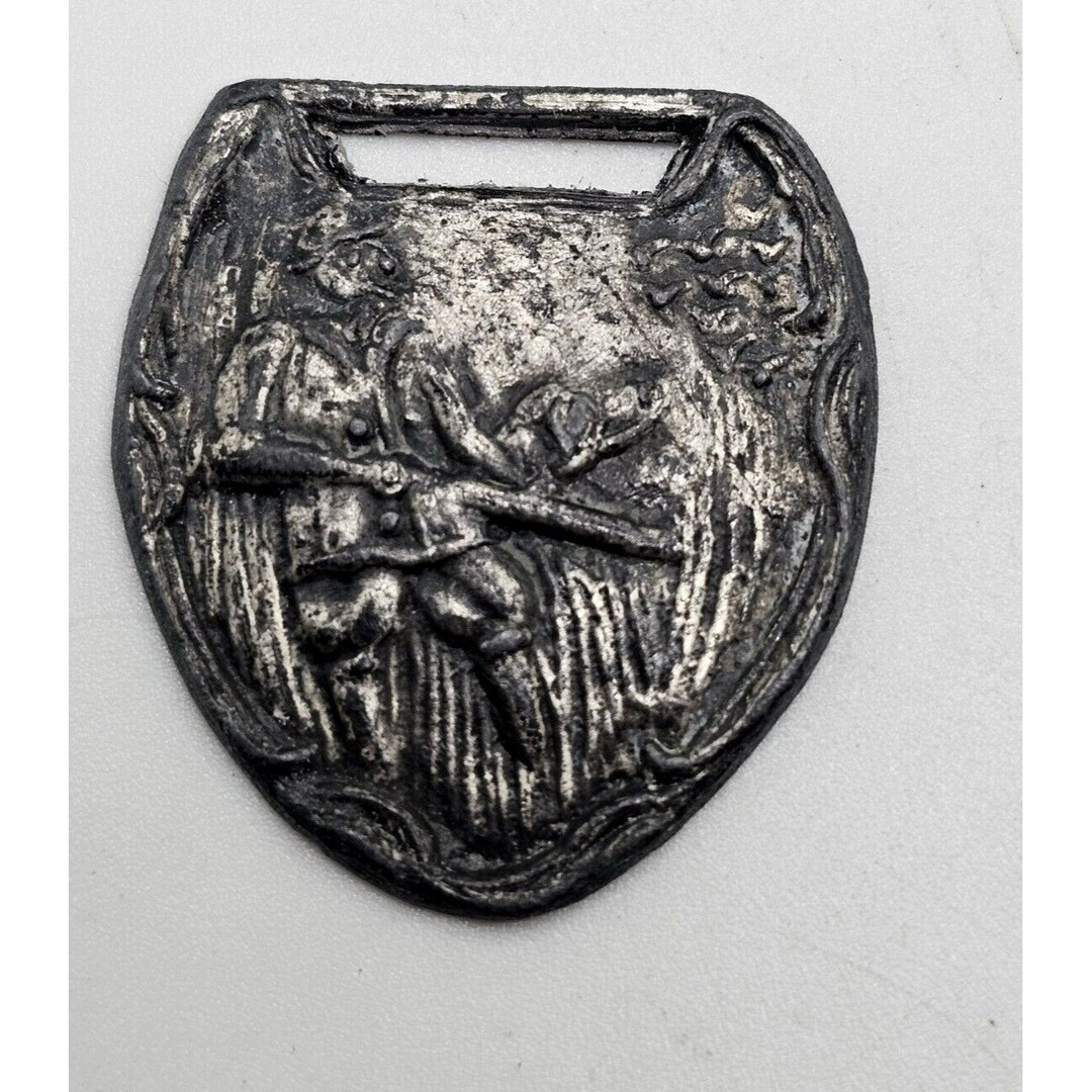 RARE BLACK POWDER Hunter Musket Shield Pocket Watch Fob Advertising ...