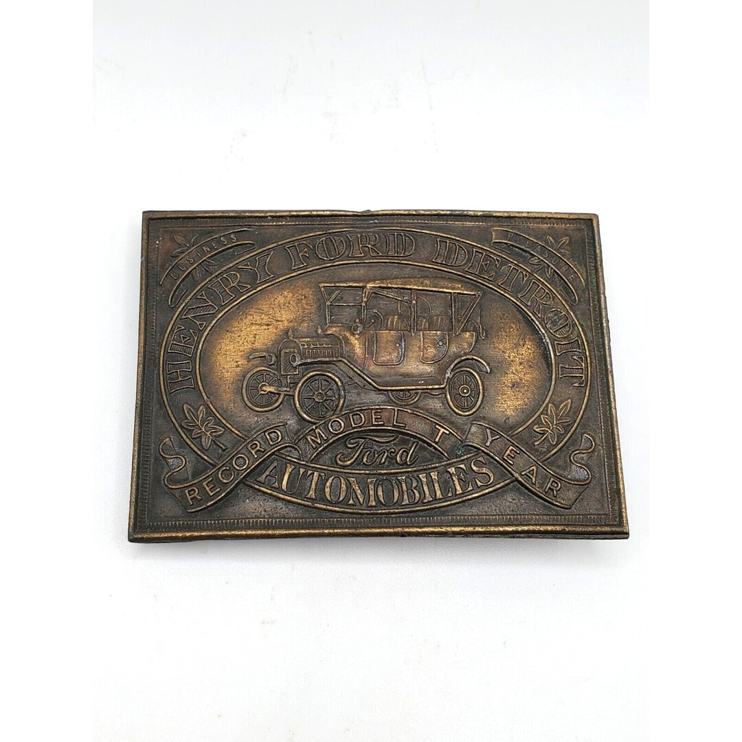 VINTAGE HENRY FORD Belt Buckle Model T Ford Automobilies Advertising ...